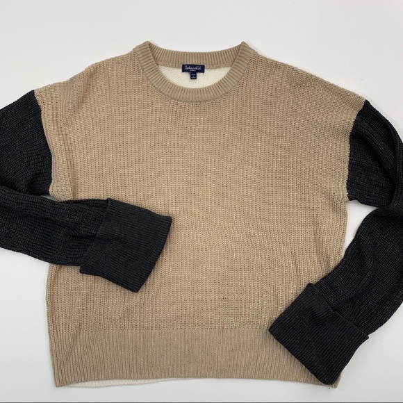 Splendid | Sweaters | Splendid S Crew Neck Sweater Color Block Black ...